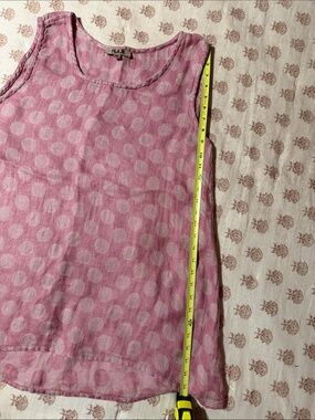 Flax | Tops | Flax By Jeanne Engelhart Pink Polka Dot Sleeveless Linen ...